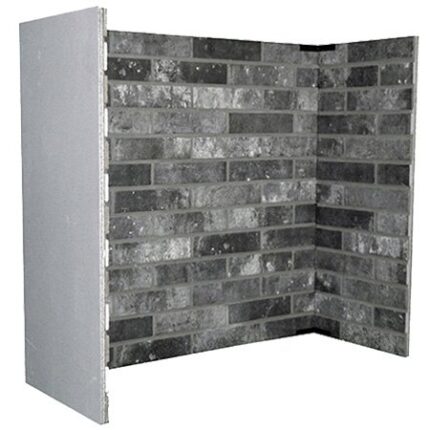 Grey Brick Bond tiled chamber panel - Doncaster Stoves & Fireplaces